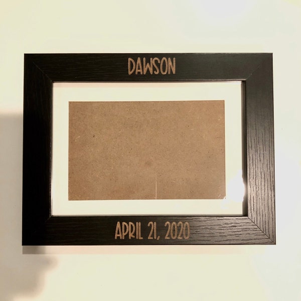 Name and Birthdate Picture Frame, Personalized Name Picture Frame, Engraved Picture Frame, New ...