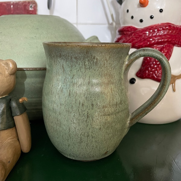 Large Ceramic Light Green Mug, Big Ceramic Mug Handmade, Big Coffee Mug ...