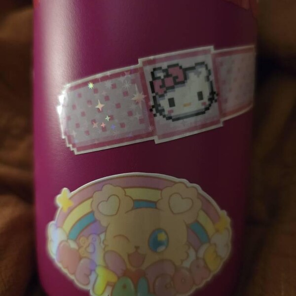 Cute Rainbow Metalcore Kawaii Metalhead Bear | Glossy Vinyl Waterproof ...