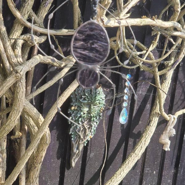Spider Web Stained Glass Spider With Web Sun Catcher Window Hangings ...