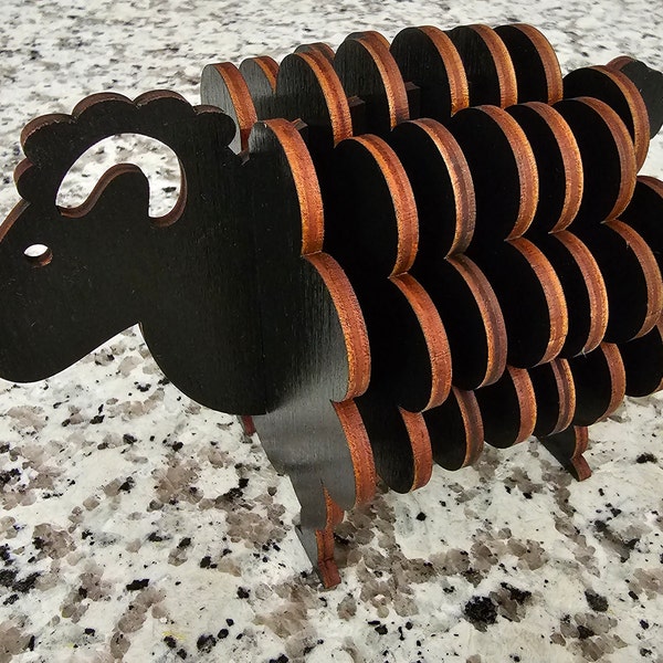 Personalize Gift, Wood Sheep Coasters Set, Wooden Coasters Set in the ...