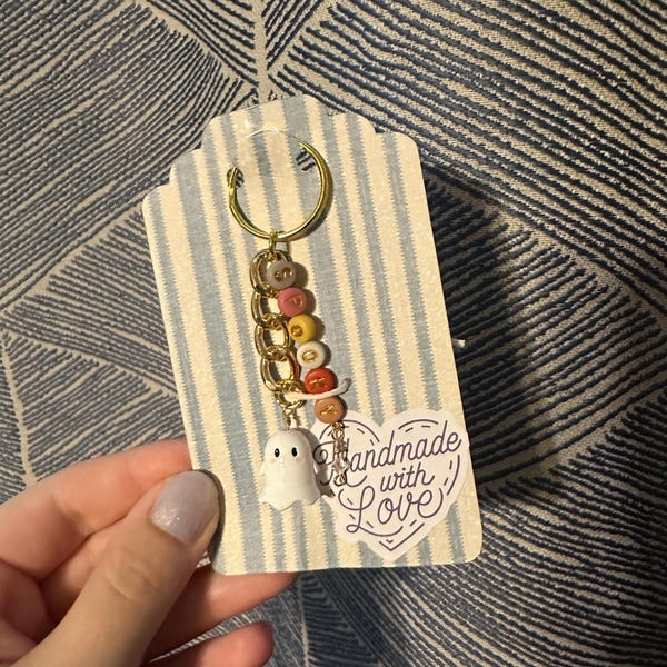 Spooky Ghost Keychain, Gold Tone, Halloween Gift - Etsy