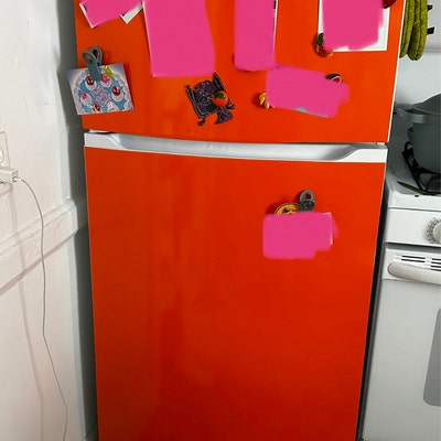 Magnetic Brushed Stainless Steel Refrigerator Skin Wraps Change Fridge ...