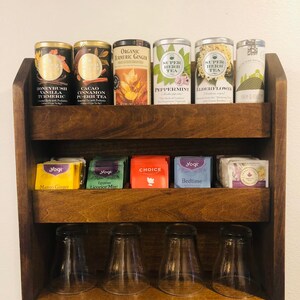 Made to Order Dark Tea Tin Rack Organizer for Loose Tea Tins. Hold 8 ...