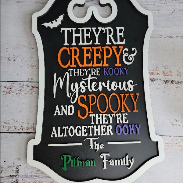 Custom Last Name Halloween Sign: Creepy & Kooky Family Decor - Etsy