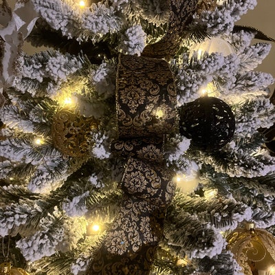 French Damask Wire Edged Wired Edge Ribbon, 1.5 Wide 15 Colours Wedding ...