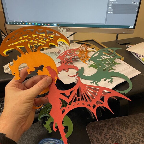 Water Dragon Papercraft - 3 Sizes - Sea Serpent Sculpture, Low Poly ...