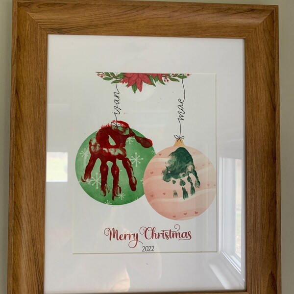 Personalized Christmas Handprint Art Keepsake Gift Digital Download DIY ...