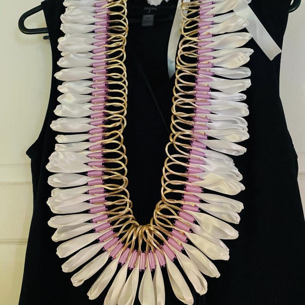 Pinky Hawaiian Ribbon Lei,graduation Lei,anniversary Lei,wedding Lei ...