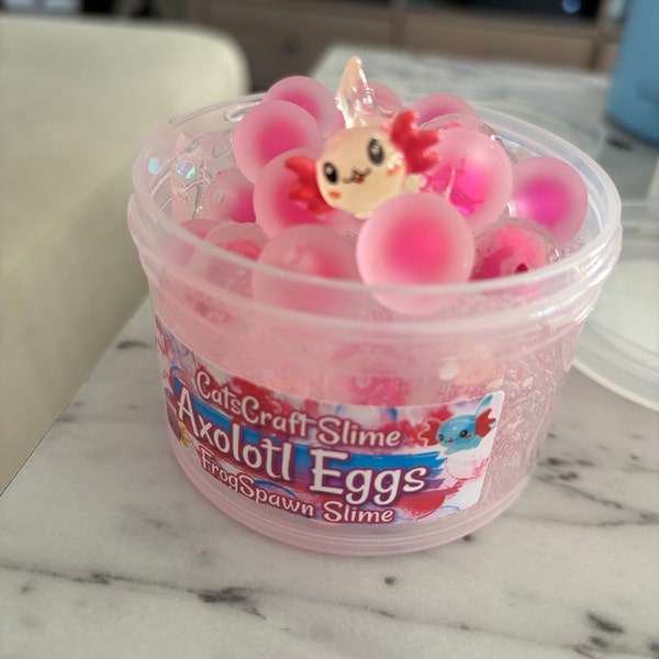 Frog Spawn Slime axolotl Eggs Unscented Stretchy Frogspawn Crunchy ...