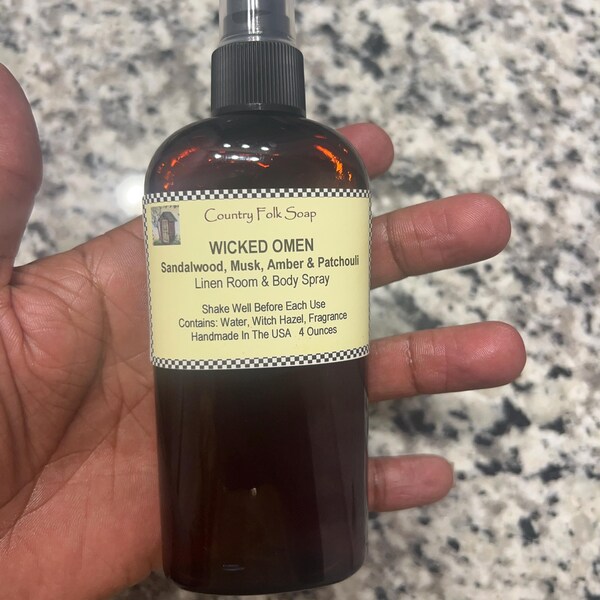 WICKED OMEN Sandalwood Blend Natural Body Mist Spray for Women, Wicked ...