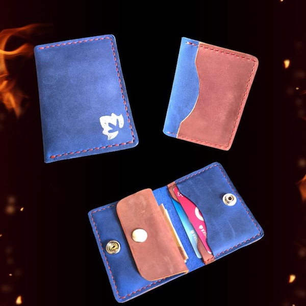 Leather Card Holder Pattern, Leather Card Holder Template, Leather Card Holder Pdf, Leather Snap ...