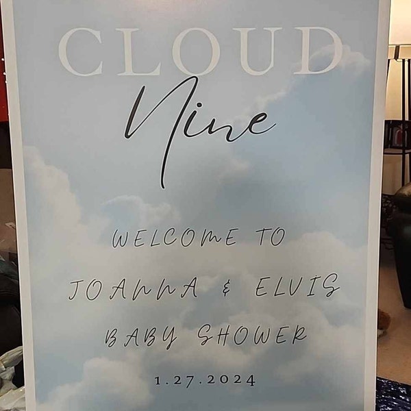 Cloud Nine Baby Shower Welcome Sign: Blue Sky Theme (PDF) - Etsy