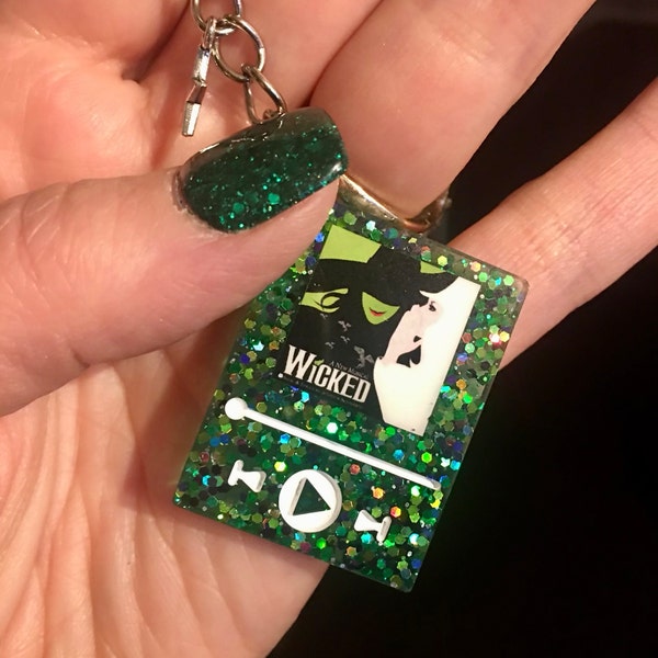 Wicked Resin Keychain - Broadway Keychain - Music Player Keychain ...