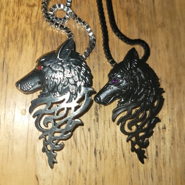 Celtic Wolf Necklace: Viking Pagan Jewelry With Birthstone Eye - Etsy