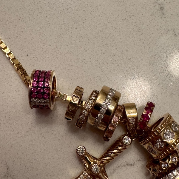 14K Solid Italian Gold Rondels, Charm Rondelle, 18k Gold Roundel, Rope ...