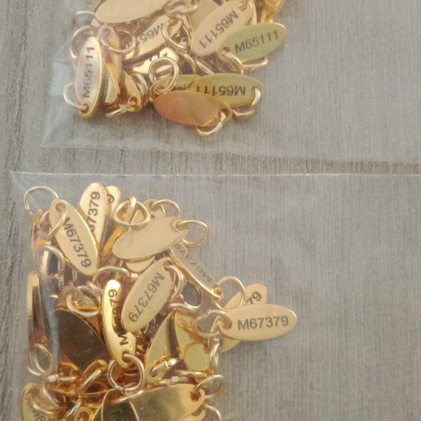Custom Tag Laser Engraved Jewelry Charms , Brand Logo Charms , 0.8x5x12 ...
