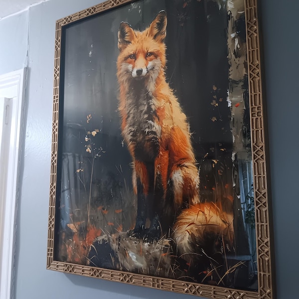Vintage Fox Print, Fox Wall Art, Dark Cottagecore Decor, Woodland ...
