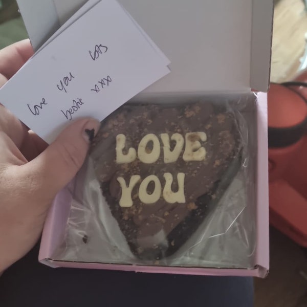 Mini Heart Brownie Slab / Postal Brownies / Letterbox Brownies / Love ...