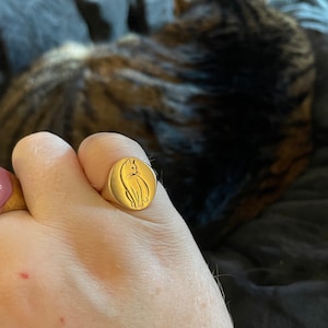 Cursive Initial Ring Signet Ring Initial Ring Engraved | Etsy