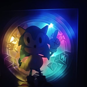 SONIC SHADOW BOX 7 Layer Template - Etsy