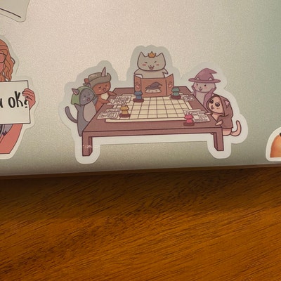 Cats Playing Rpg Sticker Rpg Sticker Tabletop Gaming Sticker RPG ...