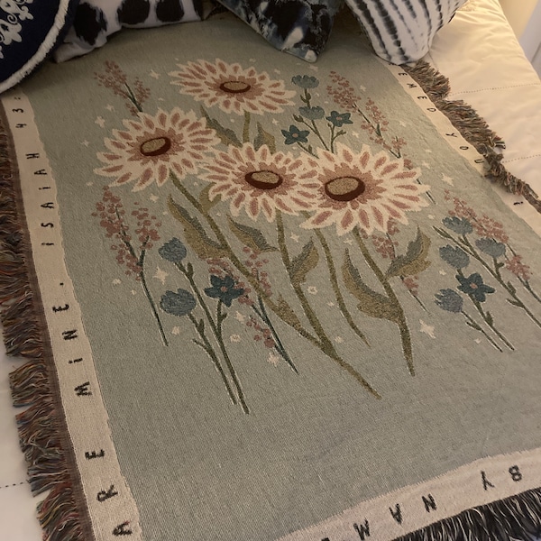 Custom Message Blanket: Personalized Gift for Mom, Woven Throw for Dad ...