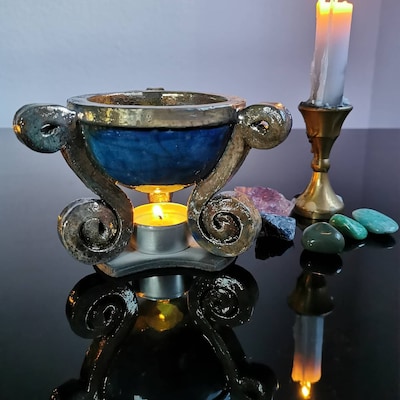 Raku Pottery Oil Burner Ancient Brazier, Magical Ceramic Tripod ...