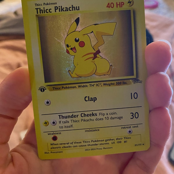 Custom-made Thicc Pikachu Card - Etsy