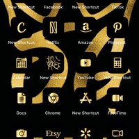 Buy Luxury Gold Black Icon Pack for iPhone IOS 16, Ios 15 Black ...