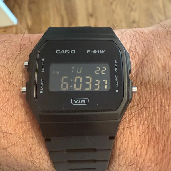 Custom Black Casio F91W Inverted Screen Mod - Etsy