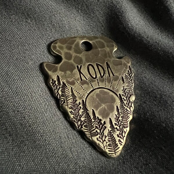 Arrowhead Dog Tag, Dog Tag Personalized, Sunrise Landing, Gift for ...