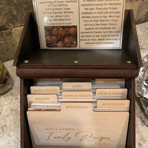Custom Recipe Box With Cards the Secret Ingredient is Love Wedding Gift ...