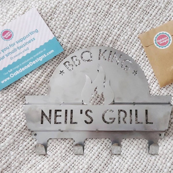 Personalised Stainless Steel BBQ Tool Rack Grill Accessory - Etsy