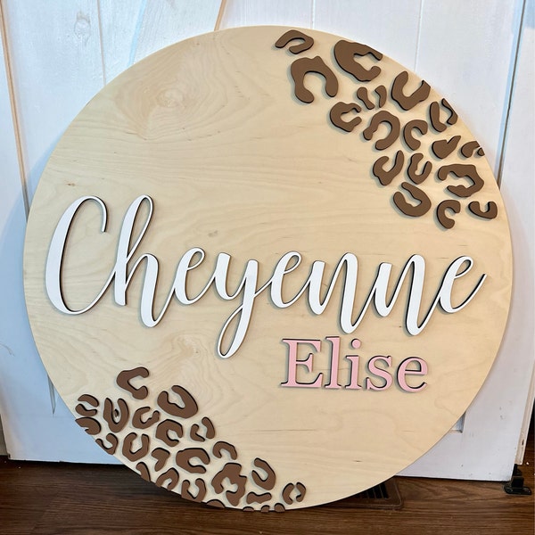 Cheetah Nursery Name Sign, Girl Nursery Decor, Baby Gift, 3D Name Sign ...