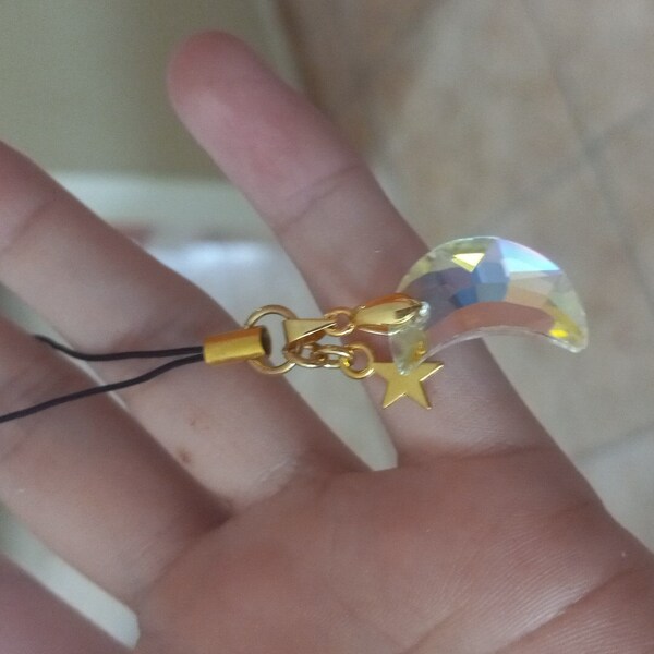 Cell Phone Charm Dust Plug 3.5mm Audio Jack or Strap AB Crystal Silver ...