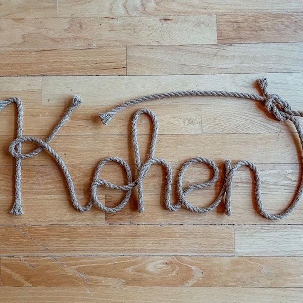 Medium 1-10 Letter Custom Rope Wall Sign READ ITEM DESCRIPTION - Etsy