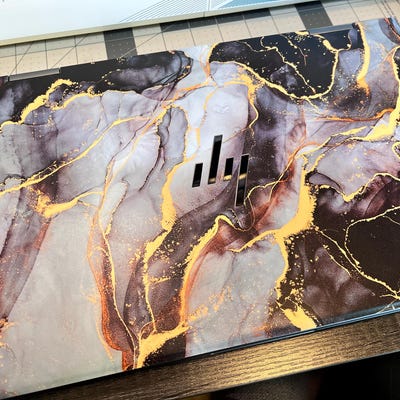 Hp Notebook Skin Green Aesthetic Floral Design Personalized Gift Custom ...