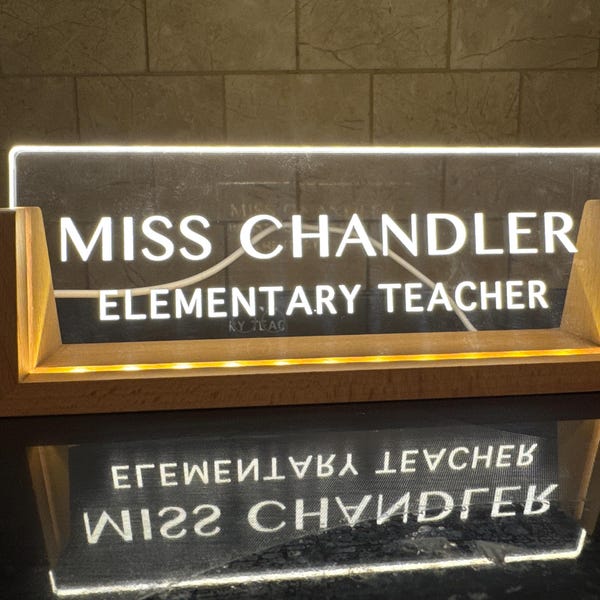 Personalized Name Plate With Wooden Base for Desk Custom Office Decor ...