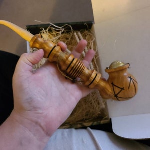 Rowan Ogham Wooden Pipe for Smoking / Tobacco Sherlock Pipe / | Etsy