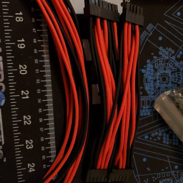 Customized Corsair Full Modular Psu Cables Sleeved Silver Plated Cables ...