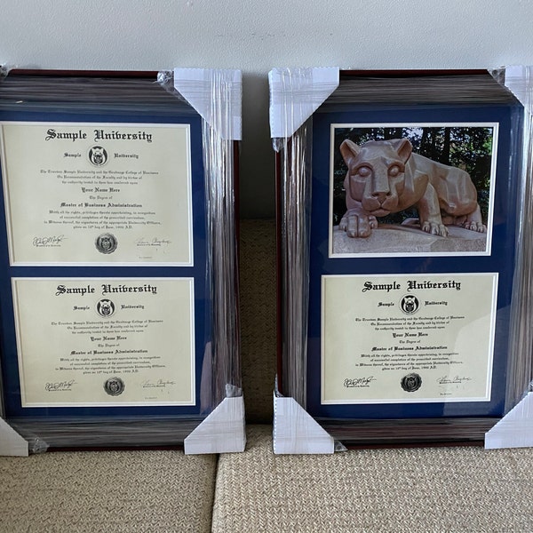 PITT University of Pittsburgh Diploma Frame for 2 Degrees, Fits ...