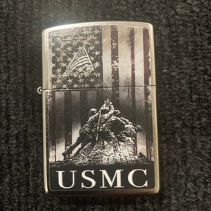 Custom Engraved USMC Marine Corps Brushed Silver Finish Zippo - Etsy