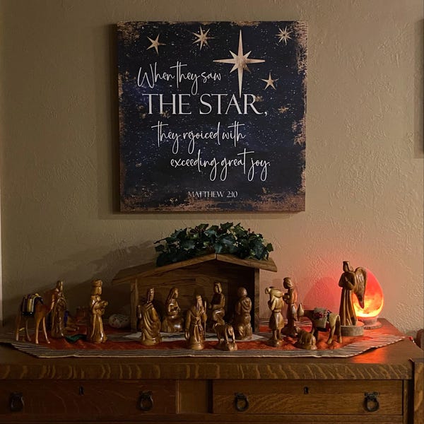 Star of Bethlehem Christmas Scripture Sign, Matthew 2 Entryway Living ...