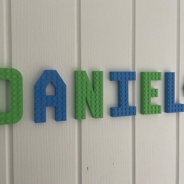 Customizable Building Blocks Name Wall Art - Wall Bedroom Decor - Kids ...