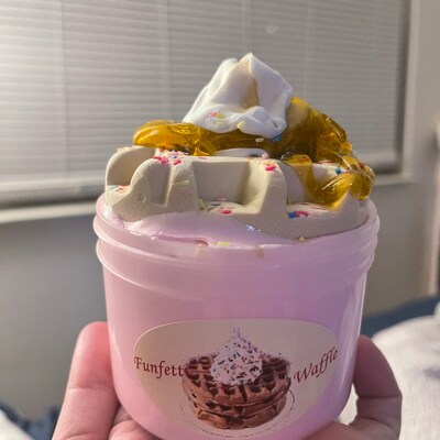 Funfetti Waffle DIY Slime Cake Scented Clay Sprinkles Asmr Stress ...