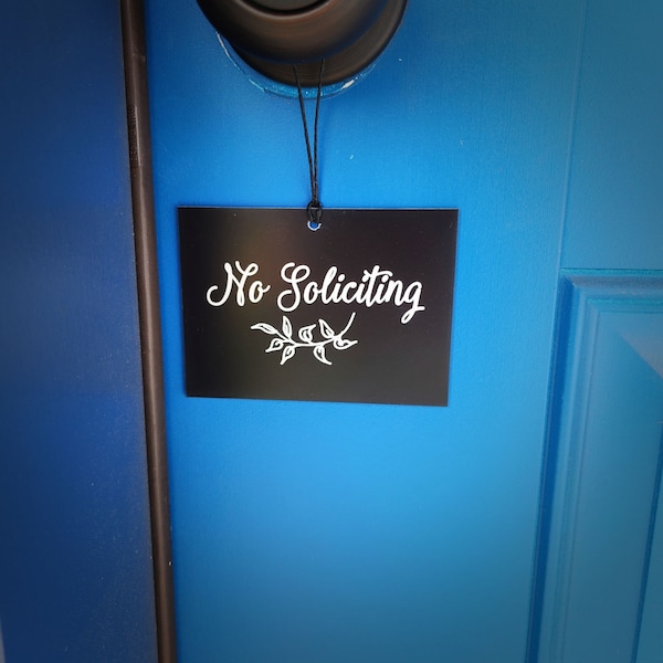 Small No Soliciting Laser Engraved Acrylic Door Sign, Black - Etsy