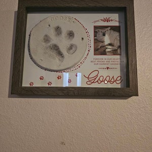 Pet Memorial Paw Print Harness Holder Shadow Box, Pet Loss Frame, Clay ...