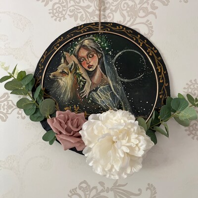 Fantasy Ethereal Painting on Oval Canvas, Original and Whimsical ...
