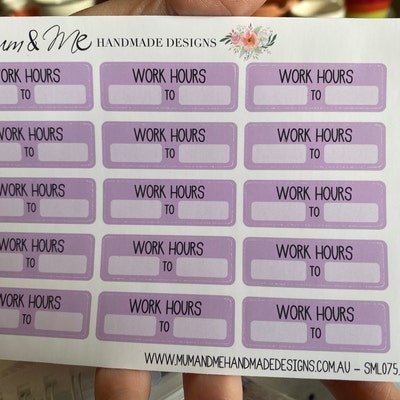 Work Hours Planner Stickers, Work Stickers, Work Hours Tracker Stickers ...
